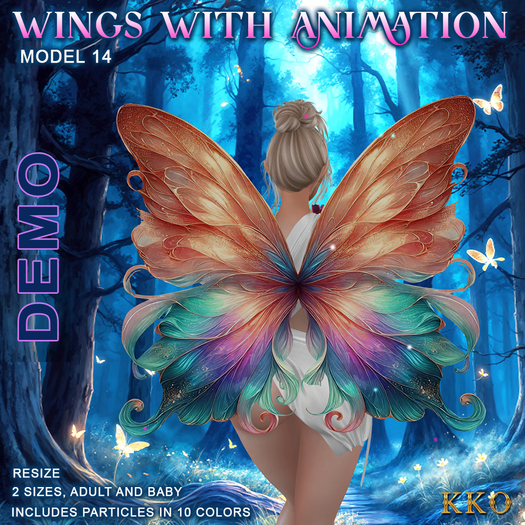 Second Life Marketplace - [KKO] Wings with animation - Model 14 DEMO
